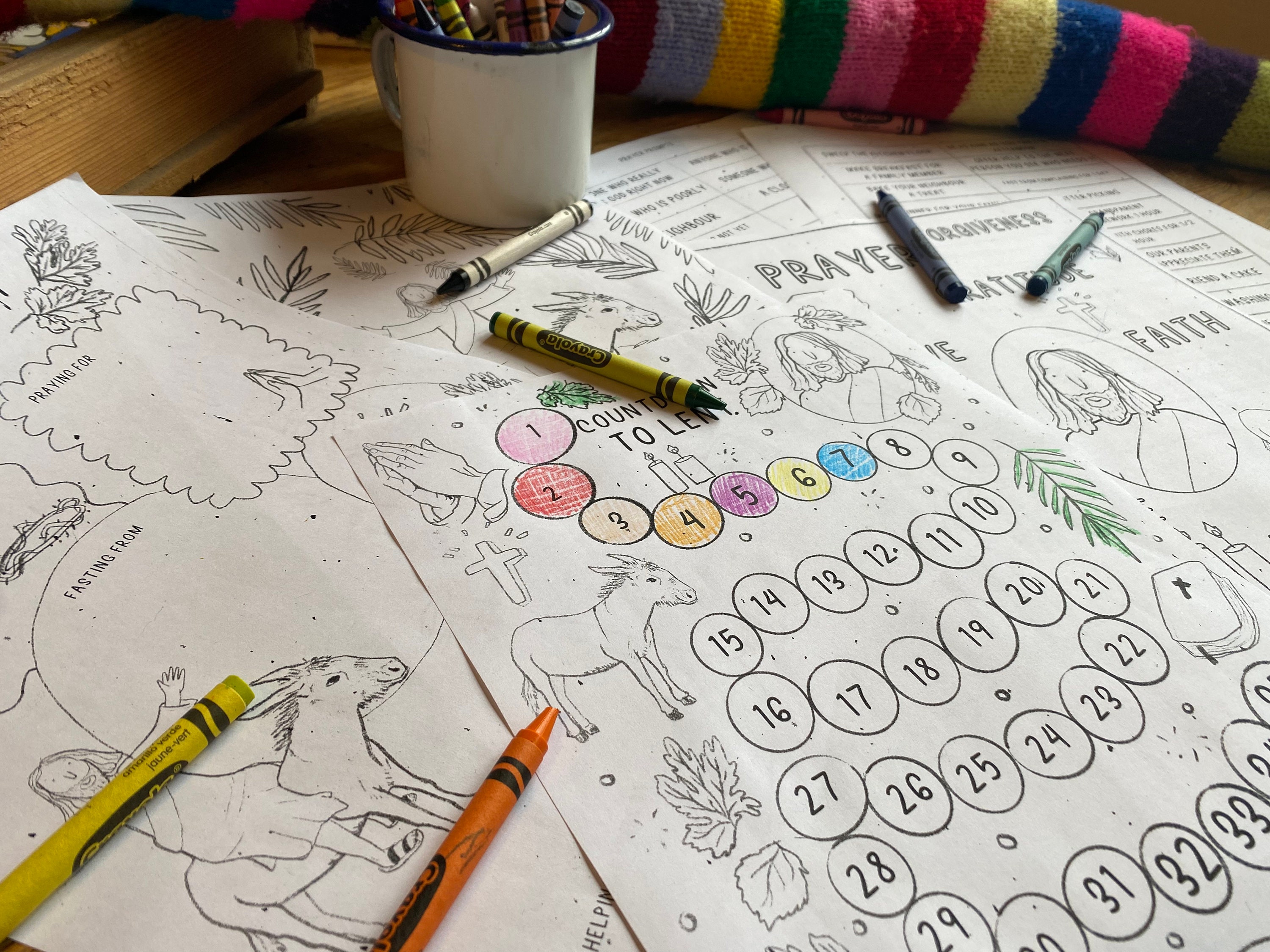 Pdf Printable Lent Bundle Set! Colouring Pages, Countdown Calendar ...