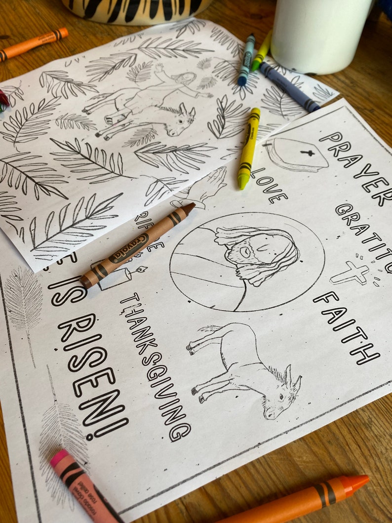 Lent Colouring Sheet Printable Pdf Digital Download Jesus Palm Sunday ...