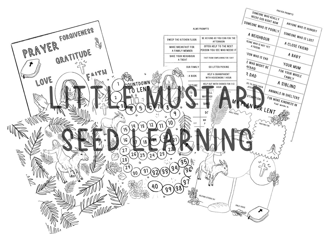 Pdf Printable Lent Bundle Set! Colouring Pages, Countdown Calendar ...