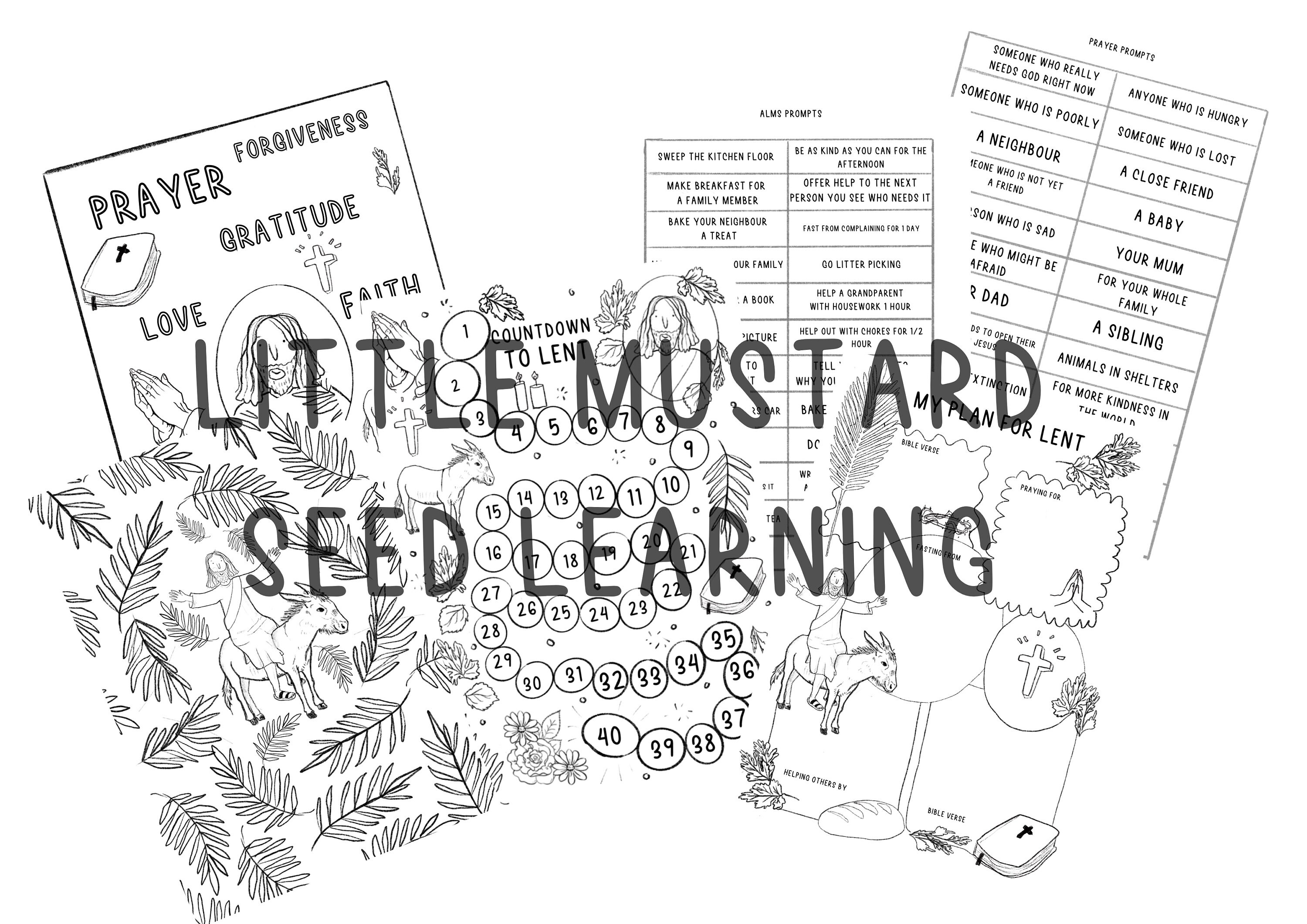 Pdf Printable Lent Bundle Set! Colouring Pages, Countdown Calendar ...