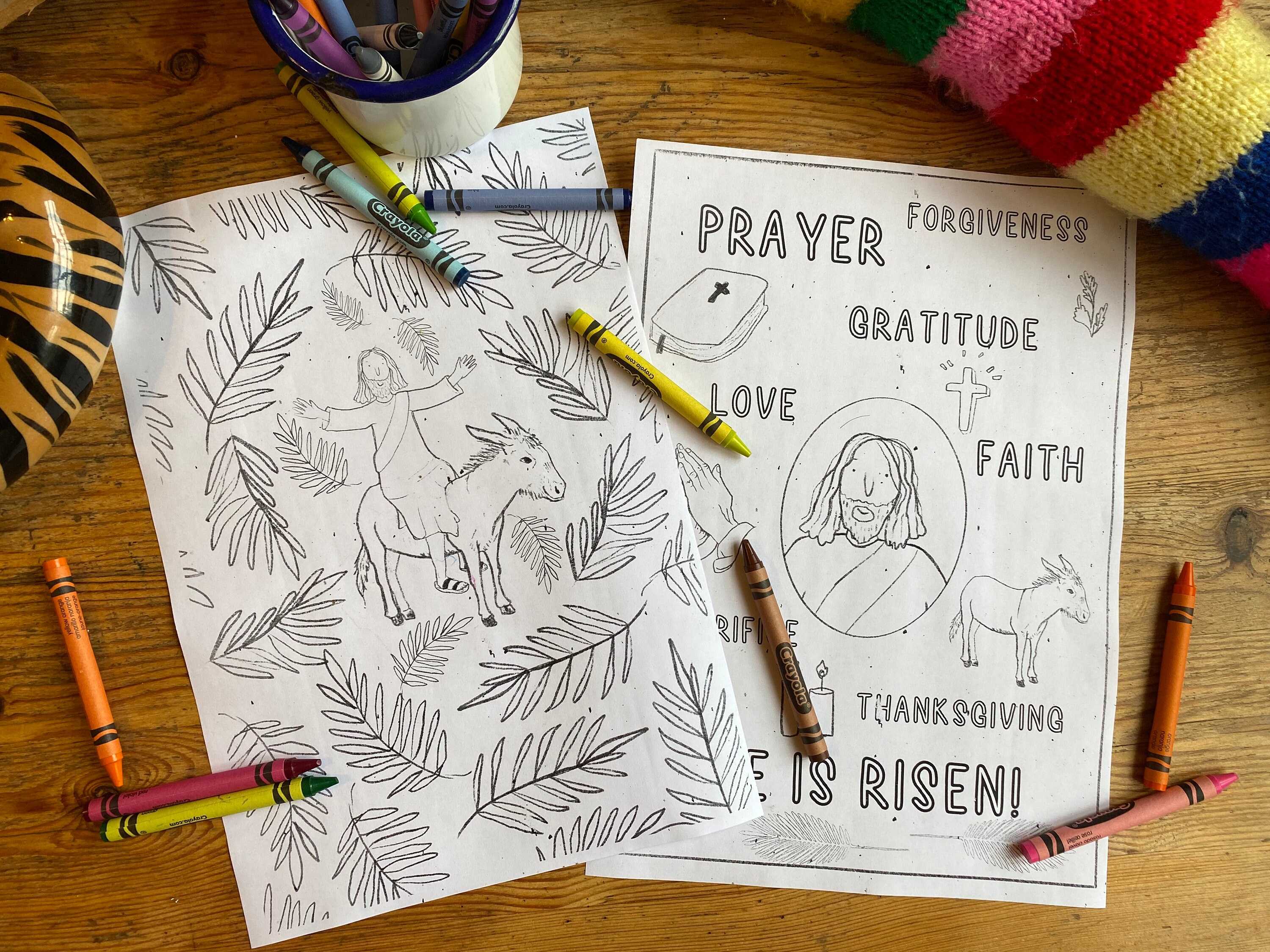 Lent Colouring Sheet Printable Pdf Digital Download Jesus Palm Sunday ...