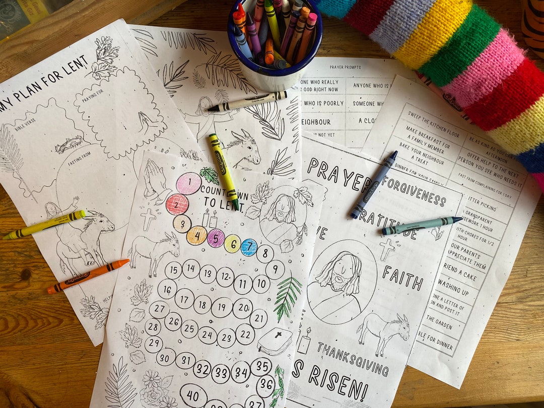Pdf Printable Lent Bundle Set! Colouring Pages, Countdown Calendar ...