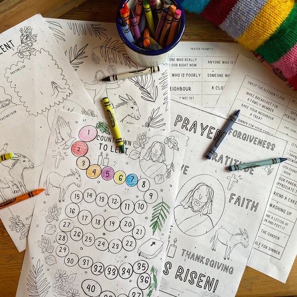 Lent Coloring Sheets - Etsy