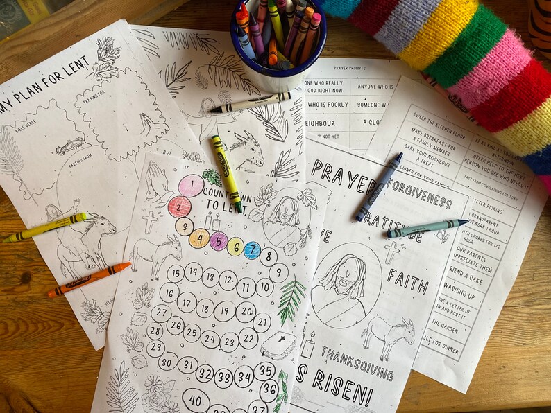 Pdf Printable Lent Bundle Set! Colouring Pages, Countdown Calendar ...