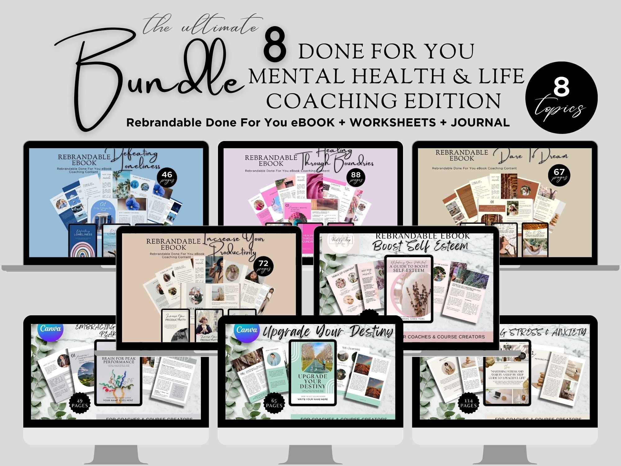 The Ultimate Bundle 8 Topics of Mental Health and Life Coaching Course ...