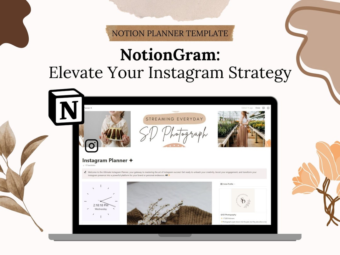 Notion Template Instagram Planner, Notion Planner, Instagram Planner ...