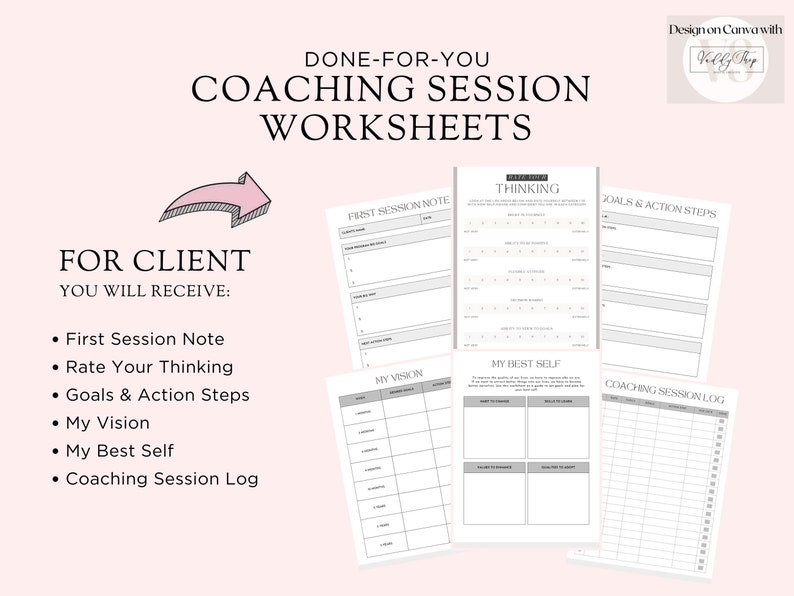 Coaching Session Worksheets | Coach Form Client Form|editable Brandable ...