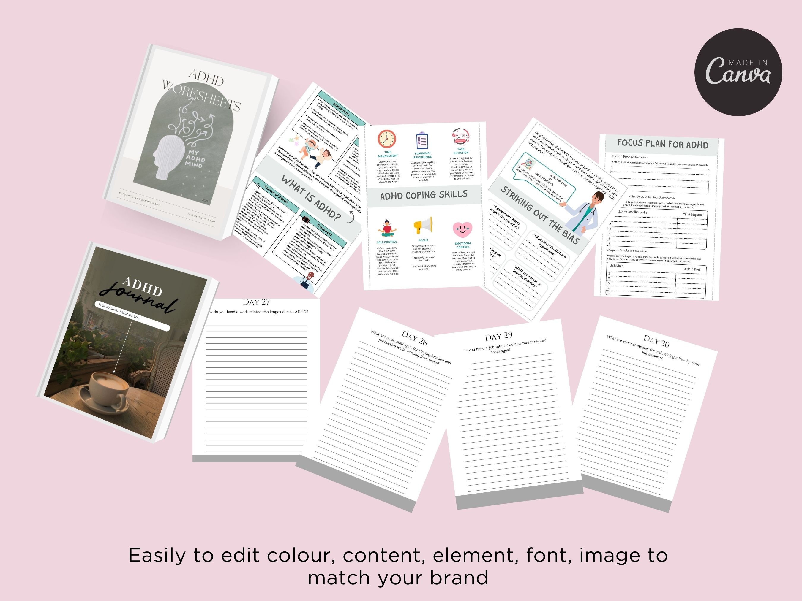 Coaching Session Worksheets | ADHD Worksheets |editable Coaching ...