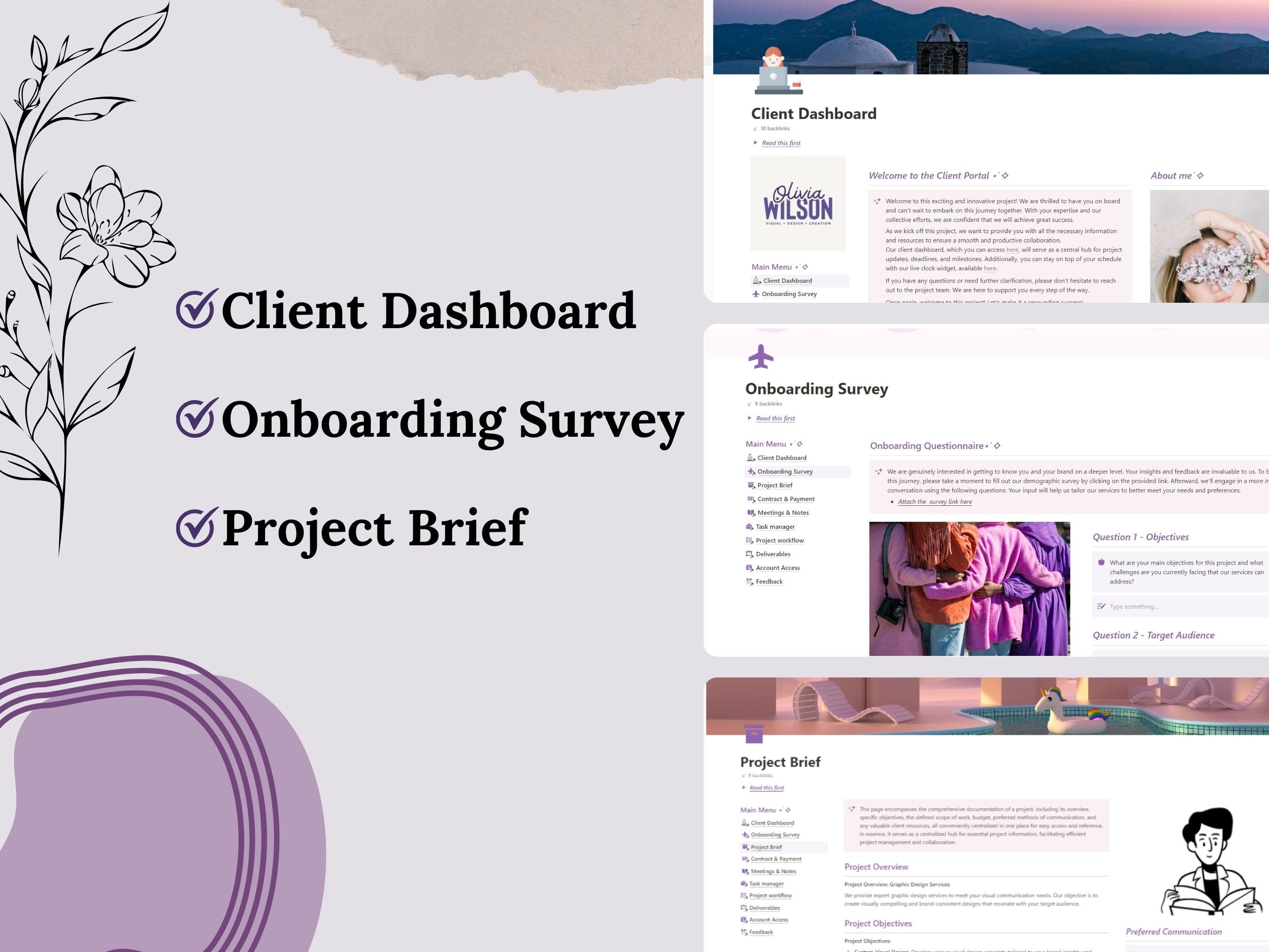 Notion Template Client Dashboard Client Dashboard Project Tracker, Client Onboarding,notion ...