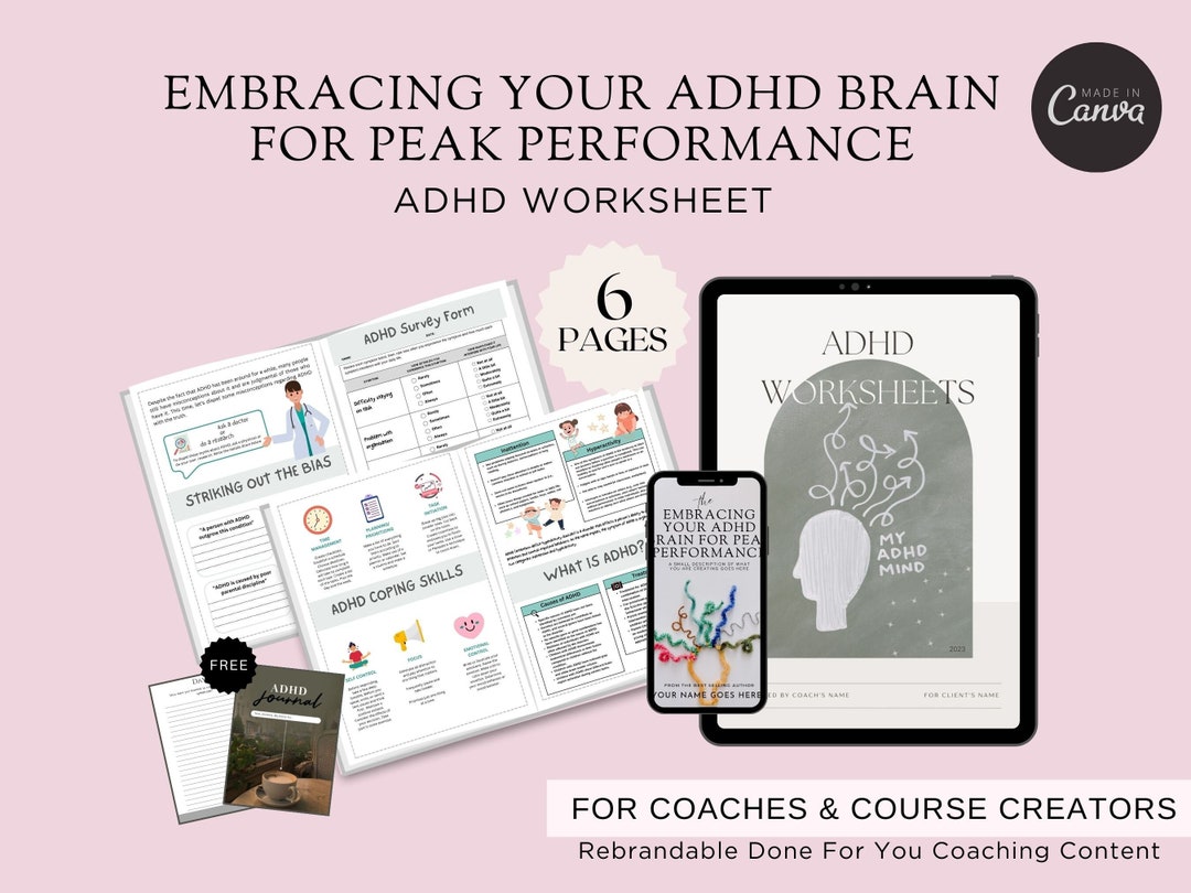 Coaching Session Worksheets | ADHD Worksheets |editable Coaching ...