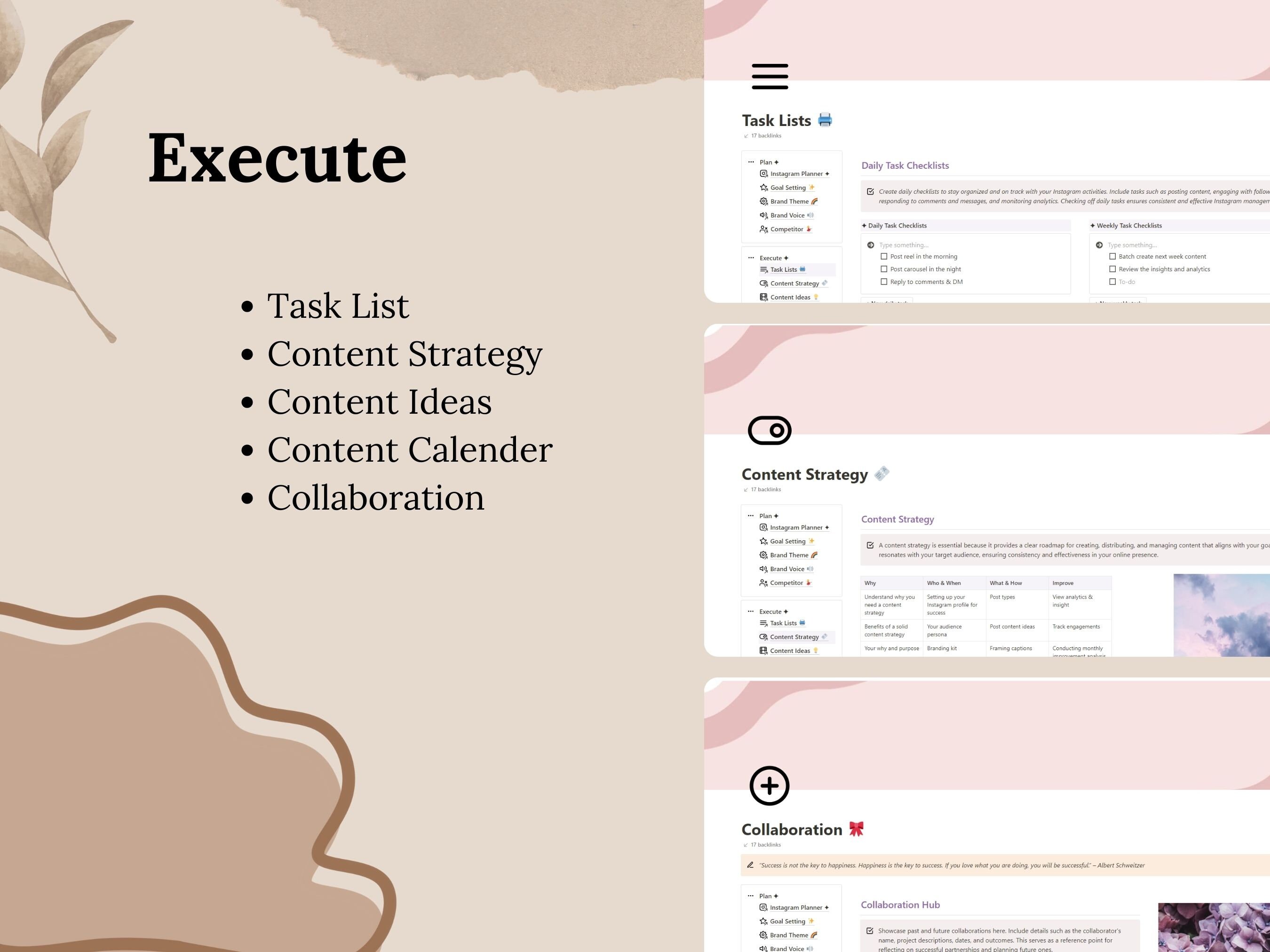 Notion Template Instagram Planner, Notion Planner, Instagram Planner ...