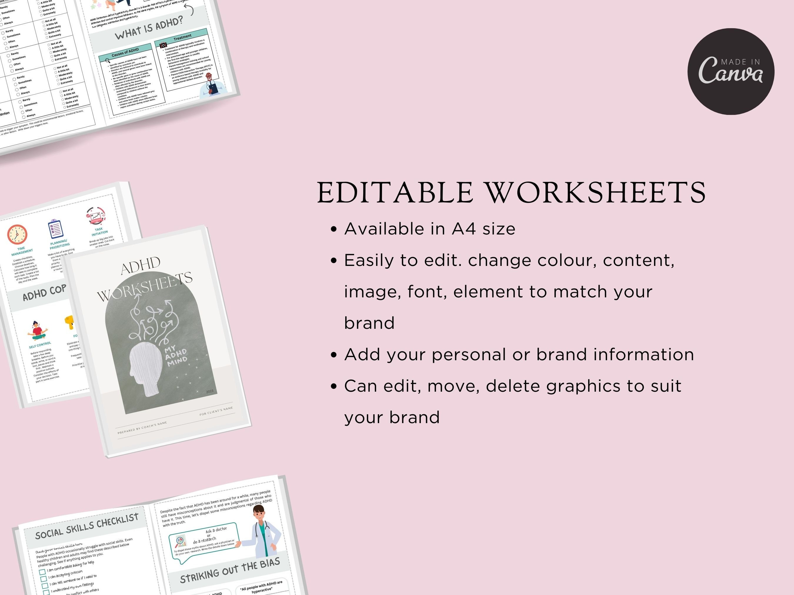 Coaching Session Worksheets | ADHD Worksheets |editable Coaching Toolkit Worksheet Templete ...