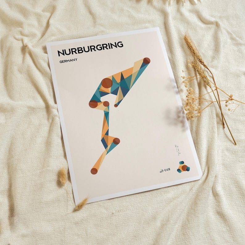 Nurburgring Racetrack Poster - Geometric Shapes & Vibrant Colors ...