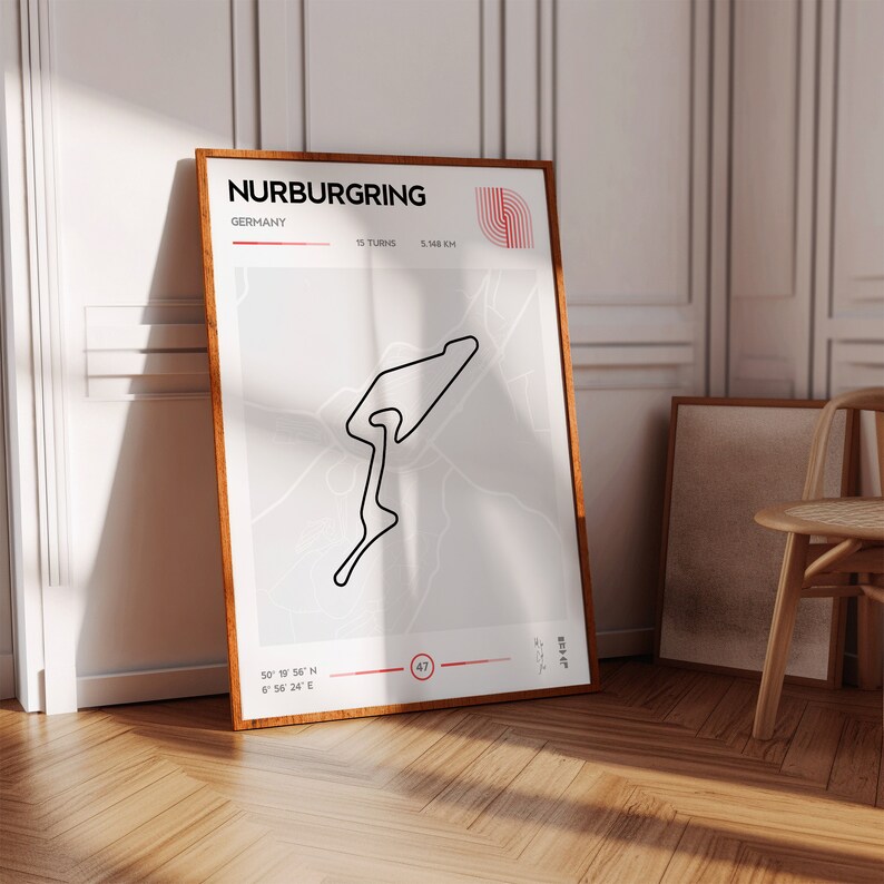 Nurburgring Grand Prix Poster - Minimalist Circuit Art - Modern Home ...