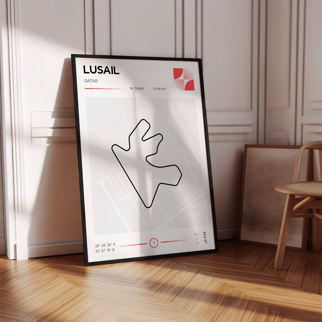 Lusail Grand Prix Poster - Minimalist Circuit Art - Modern Home ...