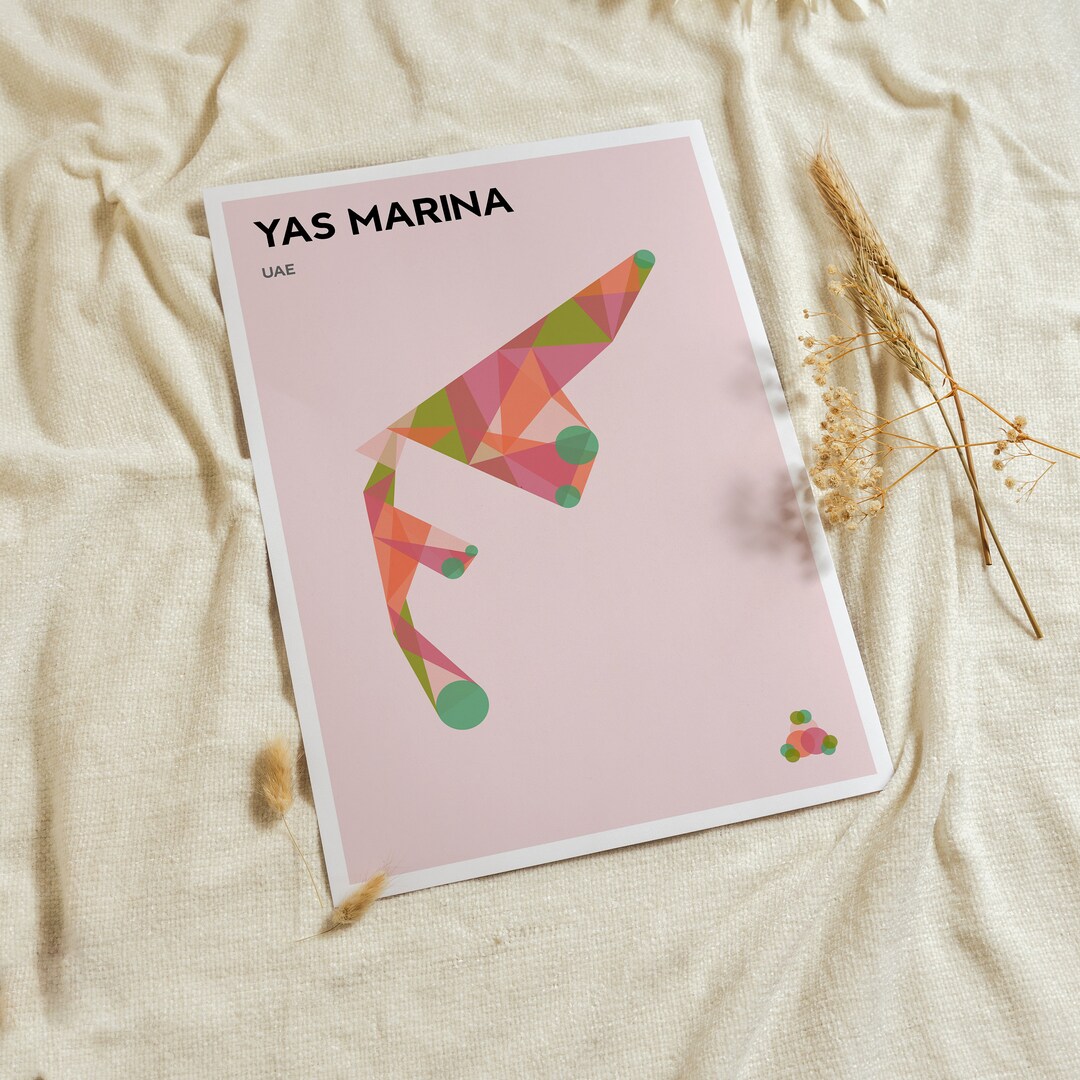 Yas Marina Racetrack Poster Geometric Shapes & Vibrant Colors Modern ...