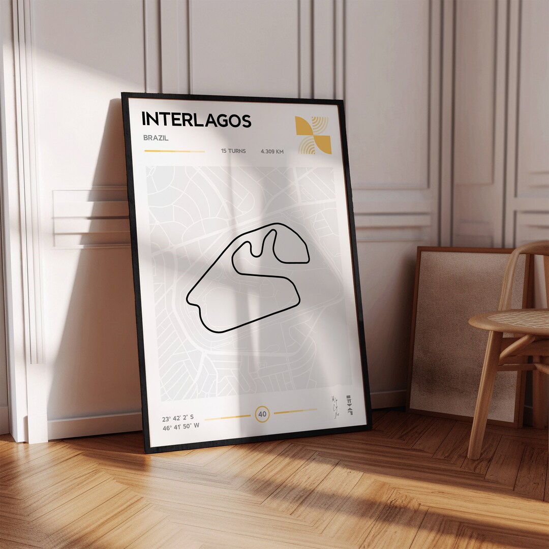 Interlagos Grand Prix Poster - Minimalist Circuit Art - Modern Home ...