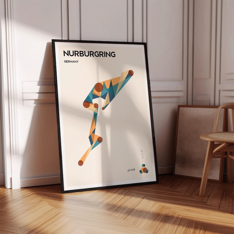 Nurburgring Racetrack Poster - Geometric Shapes & Vibrant Colors ...