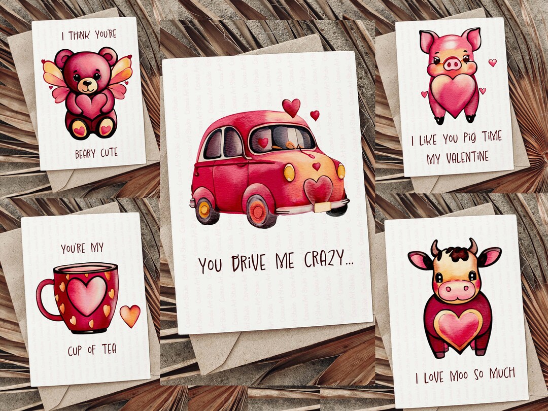 5 Printable Valentines Day Cards. Print at Home! Express Your Love With ...