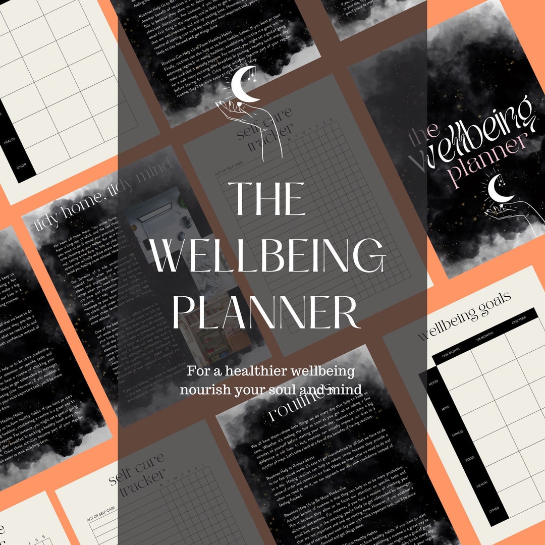 The Wellbeing Planner // Wellness Planner, Digital Journal, Mental ...