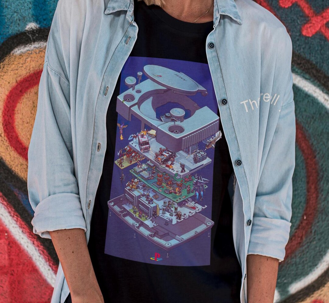 Limited Edition Retro PS1 T-shirt With Iconic Classic Games Icons - Etsy