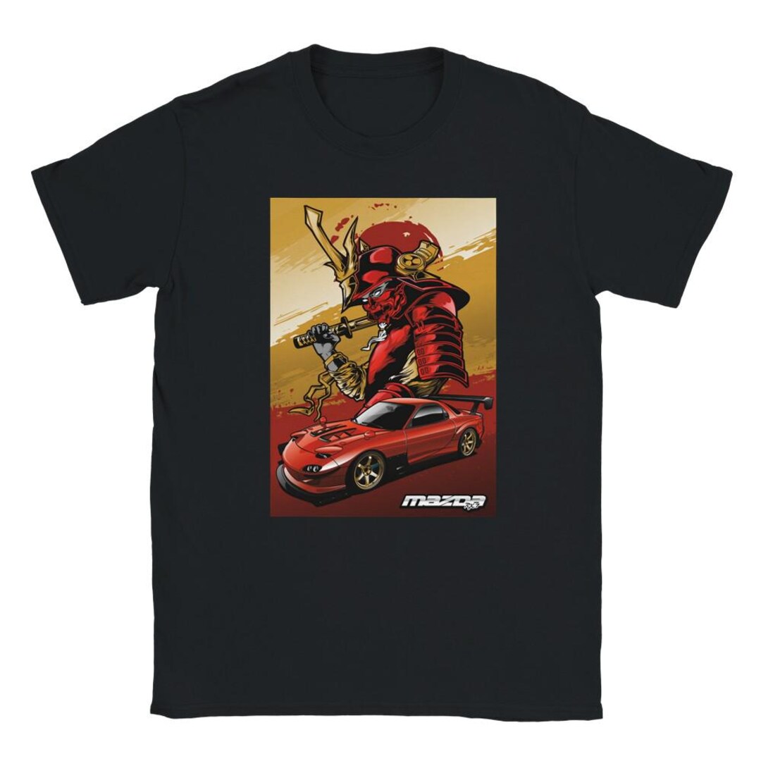 Samurai RX7 T-shirt Iconic Mazda RX-7 Design JDM Car Enthusiast Tee ...