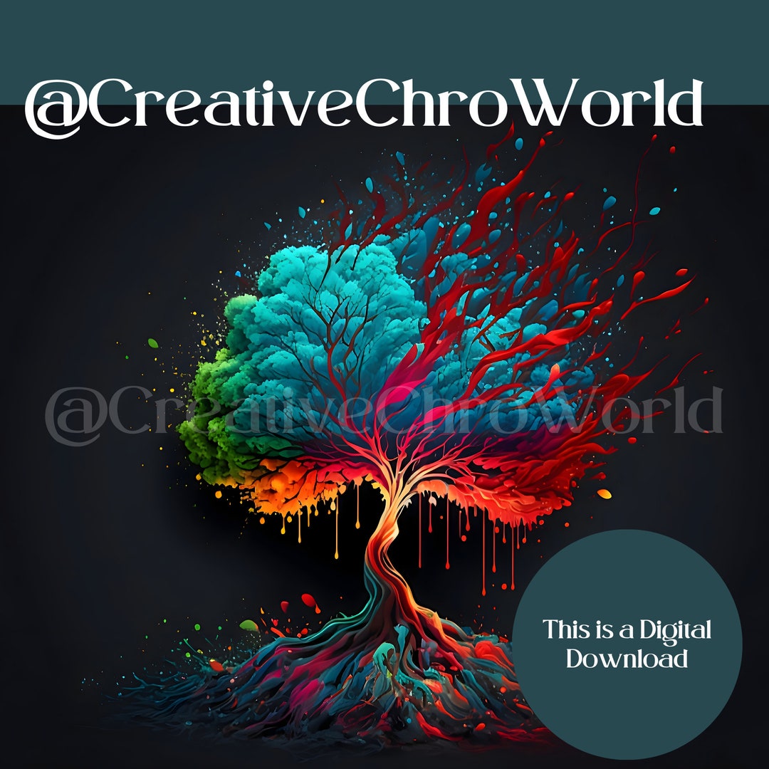 A Colourful Abstract Art RGB Tree RGB Image - Etsy