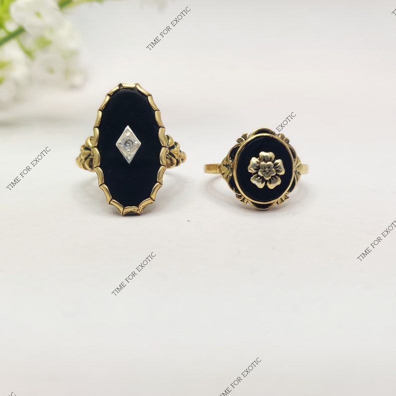 Victorian Black Onyx Filigree Silver Ring -vintage Ring,gemstone Gothic ...