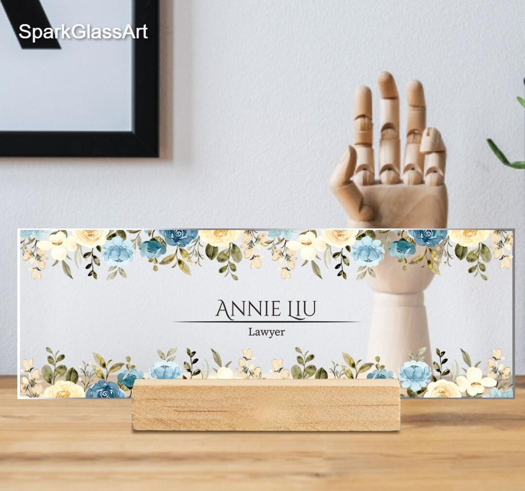 Custom Office Decor Desk Name Plate Personalized Acrylic Name Plate ...