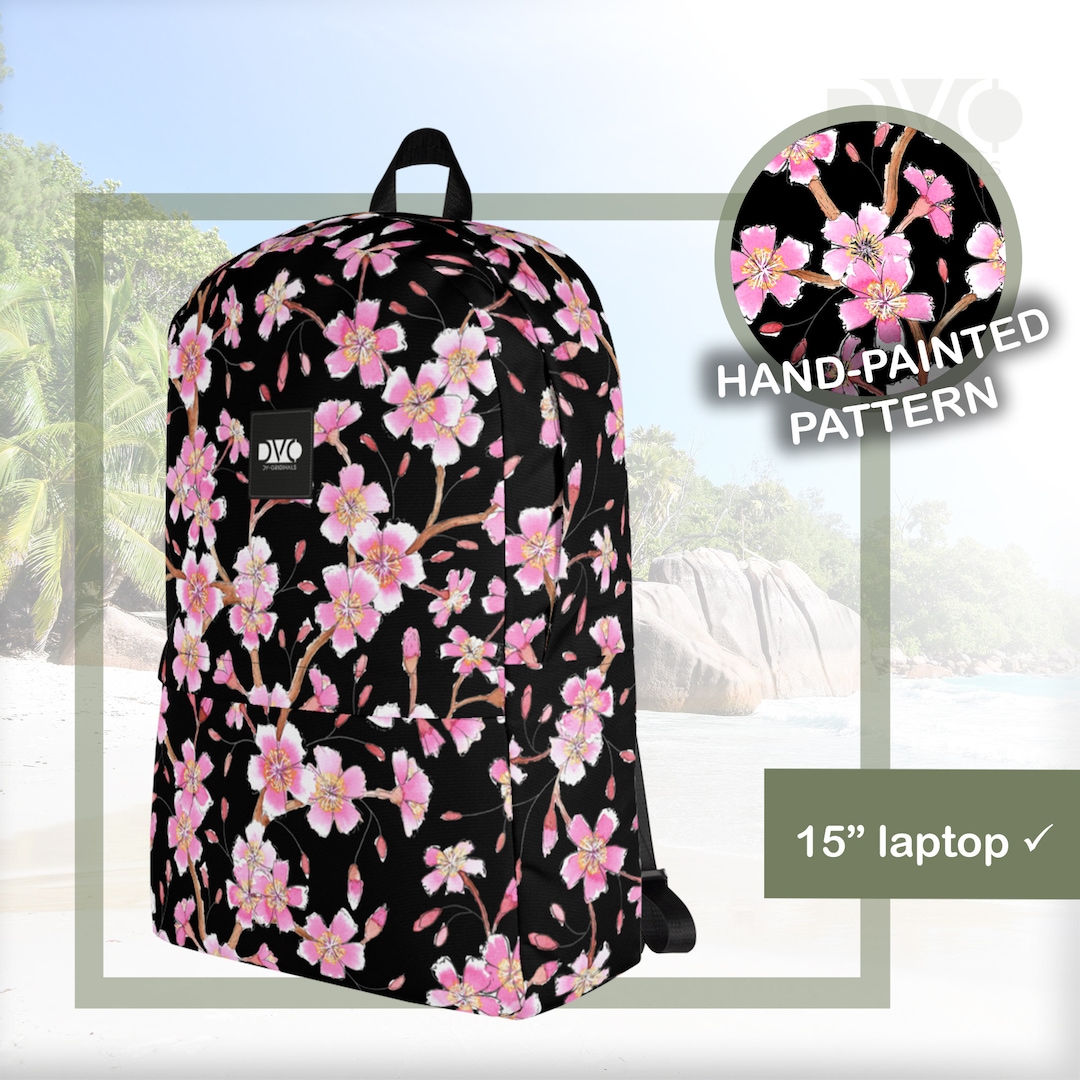 Sakura Spring Laptop Backpack Floral Laptop Backpack With Cherry ...