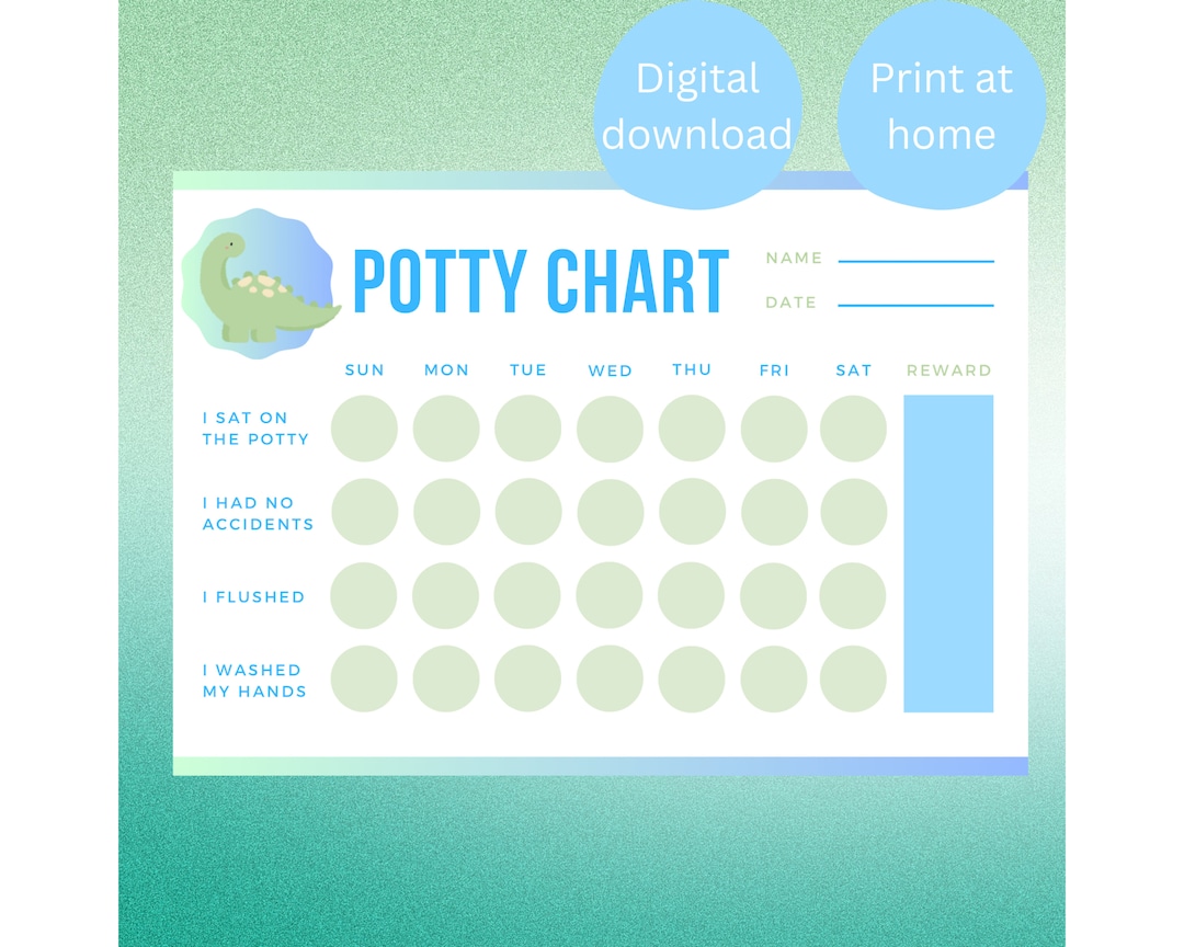 Printable Dinosaur Potty Chart - Etsy