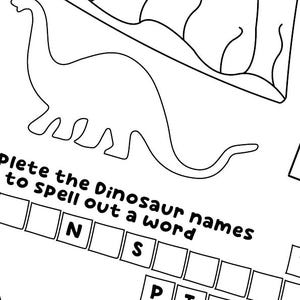 Dinosaur Themed Children's Games and Activities Play Sheet. - Etsy