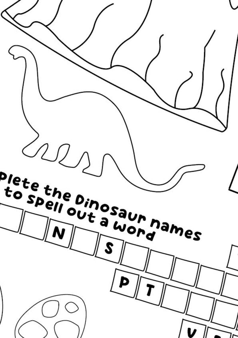 Dinosaur Themed Children's Games and Activities Play Sheet. - Etsy