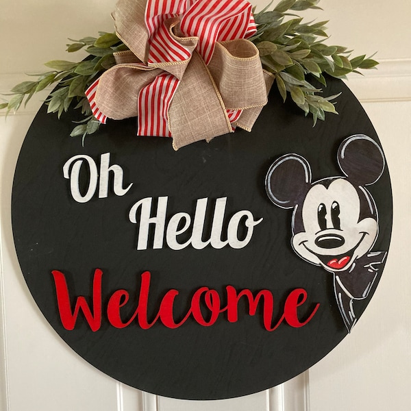 Mickey Mouse Welcome Wreath - Etsy