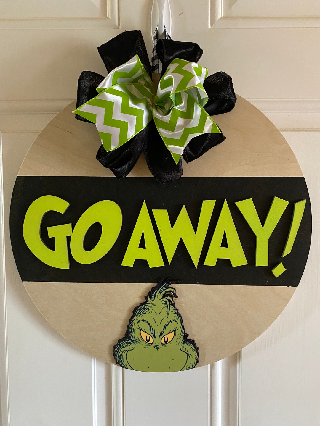 Go Away Grinch Sign - Etsy