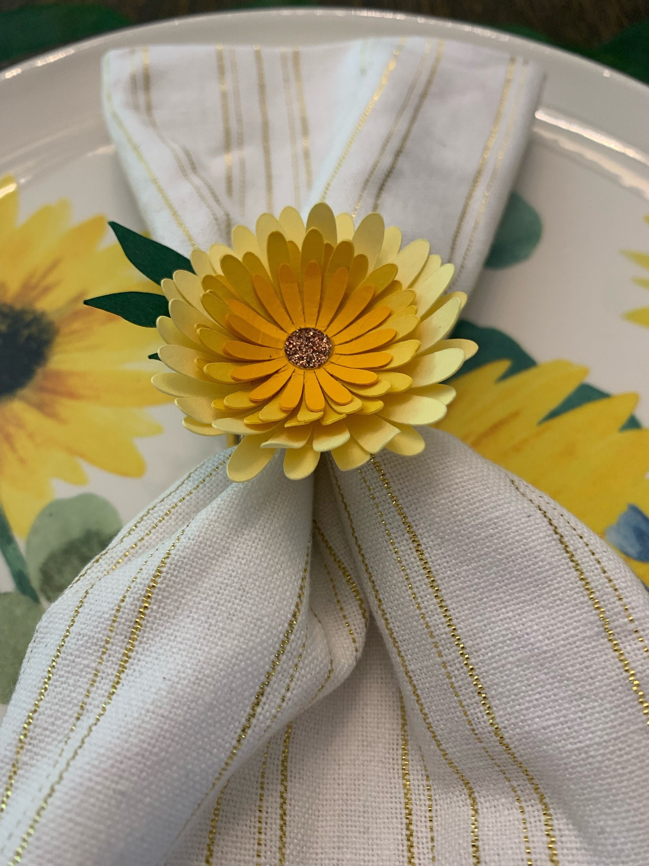 Sunflower Napkin Ring - Etsy