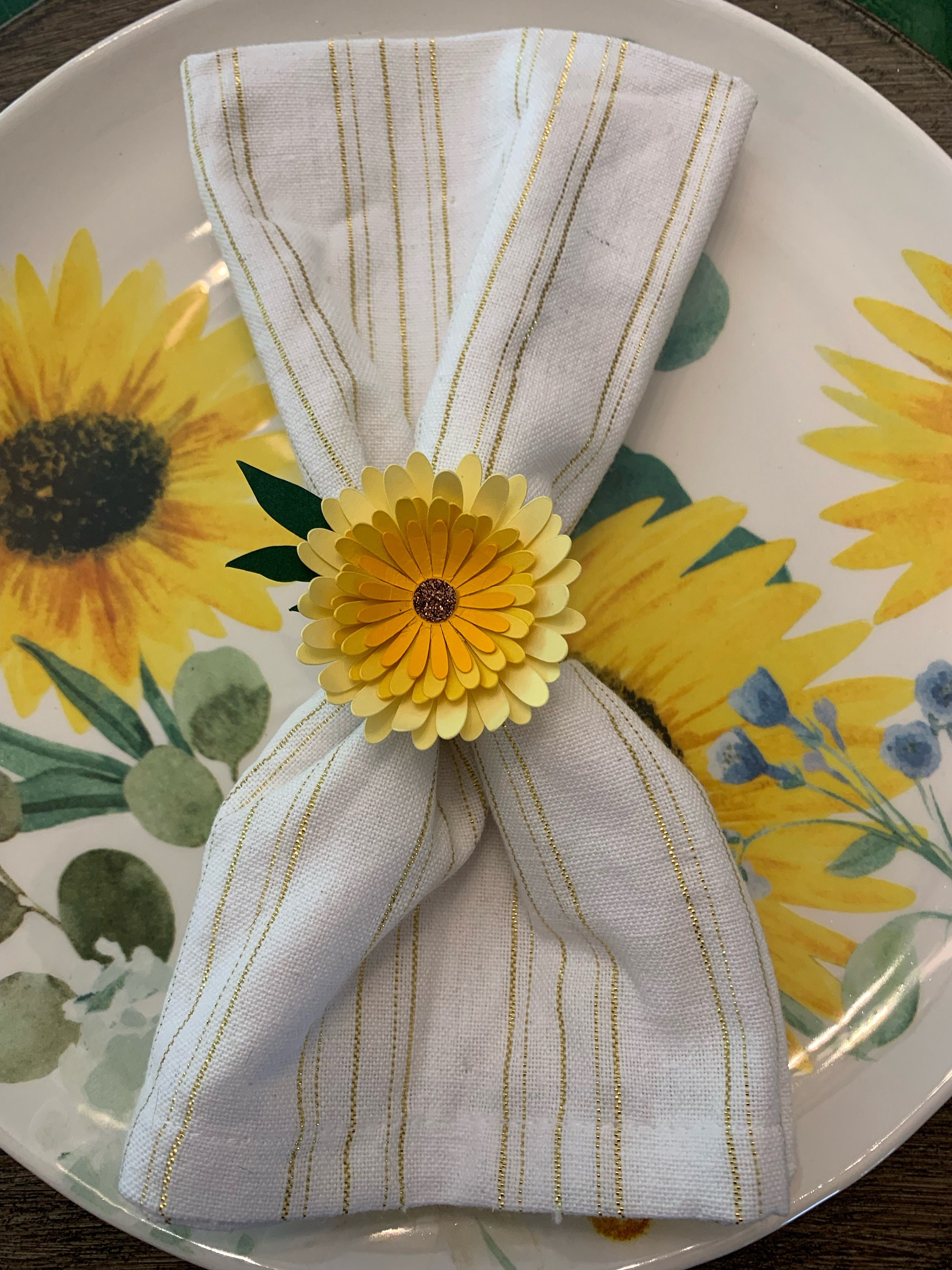 Sunflower Napkin Ring - Etsy
