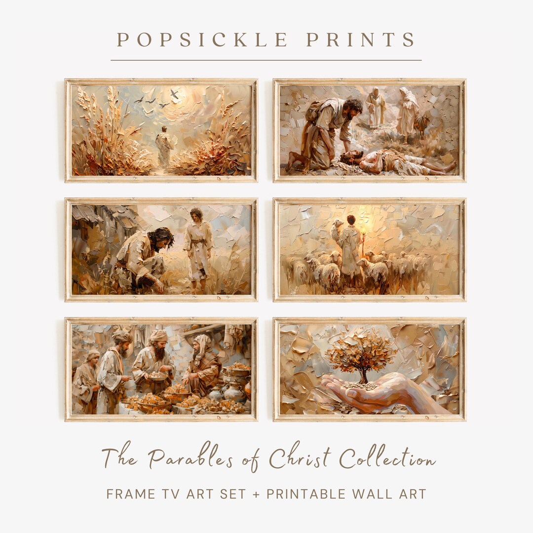 6 Parables Christian Frame TV Art | Jesus Wall Art, Prodigal Son, Good ...