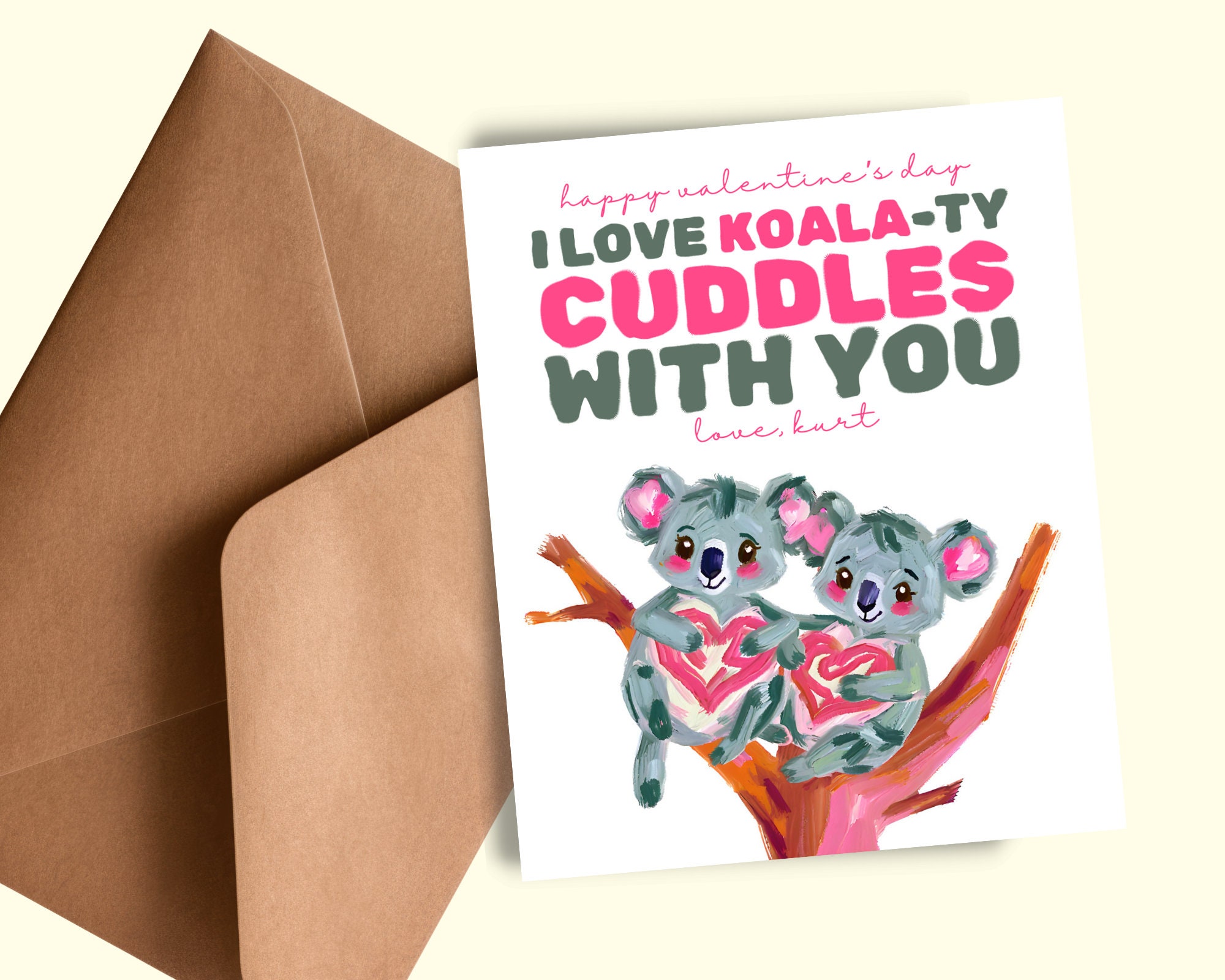 Koala Valentines Cards Cute Downloadable Gifts for Family, Classmates ...