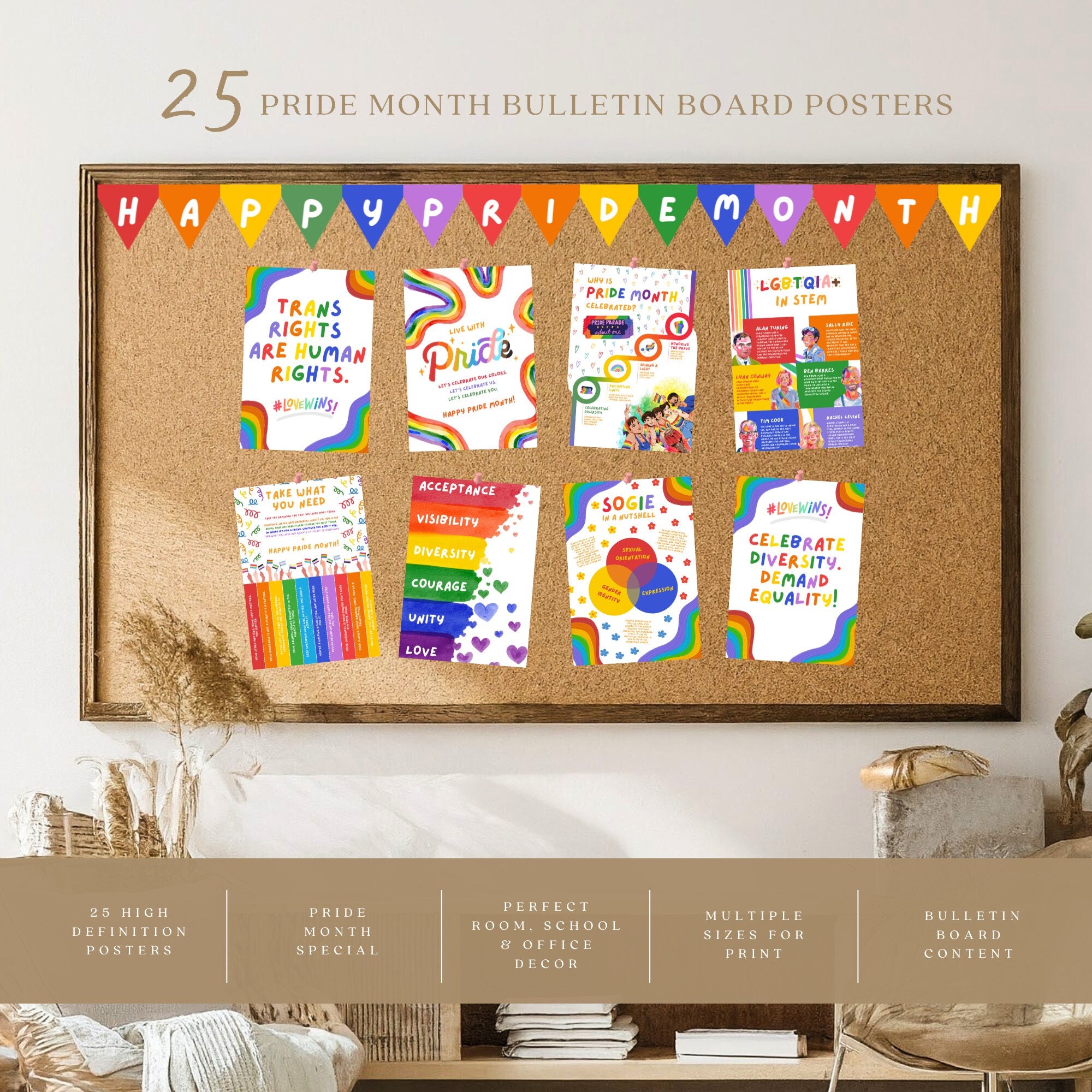 25 Pride Month Printable Posters, LGBT History Month Inclusive ...