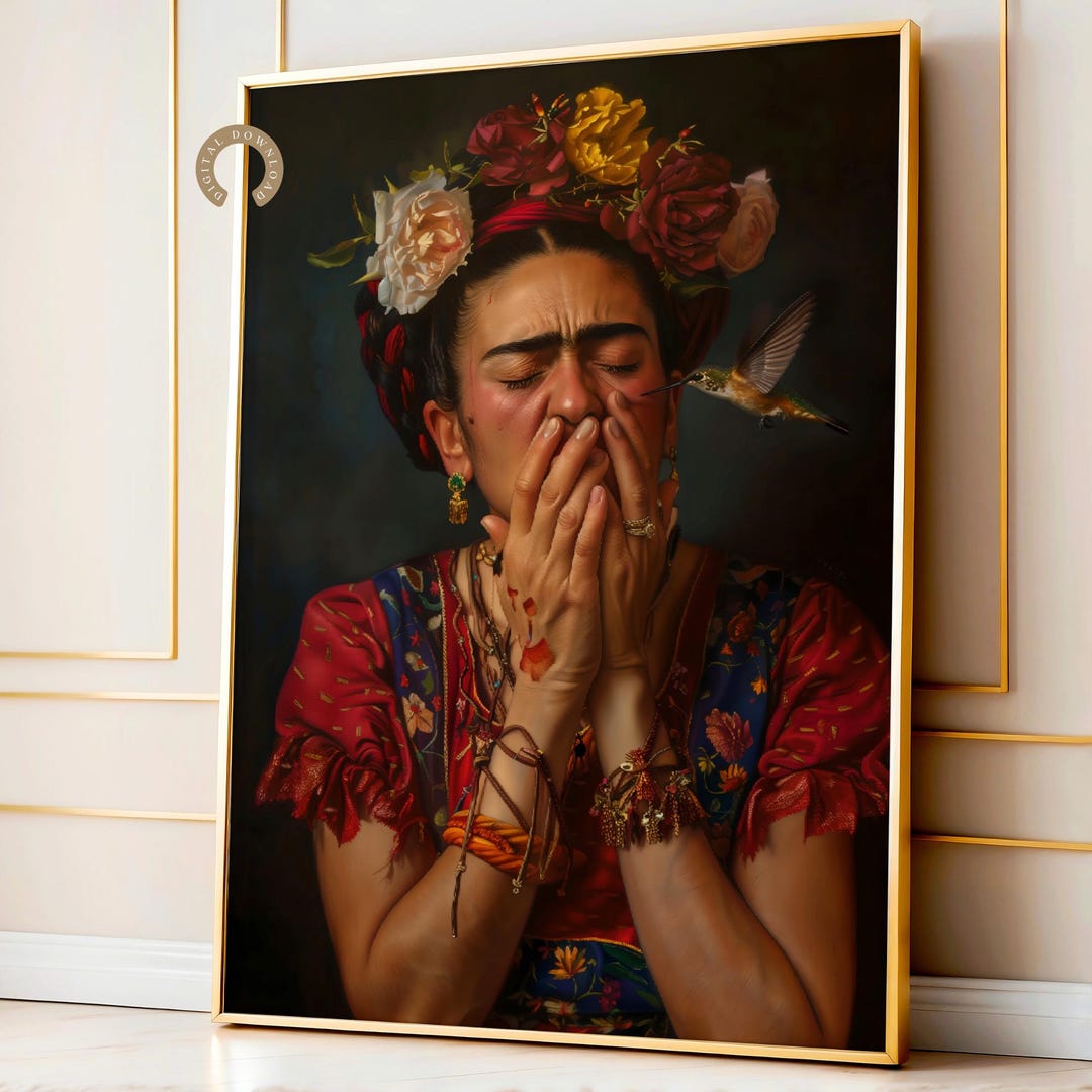 Funny Smelly Bathroom Art Print, Frida Kahlo Self Portrait Toilet Humor ...