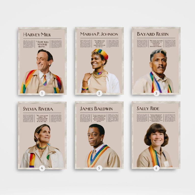 25 Pride Month Posters LGBT Icons, LGBTQIA History Bulletin Board ...
