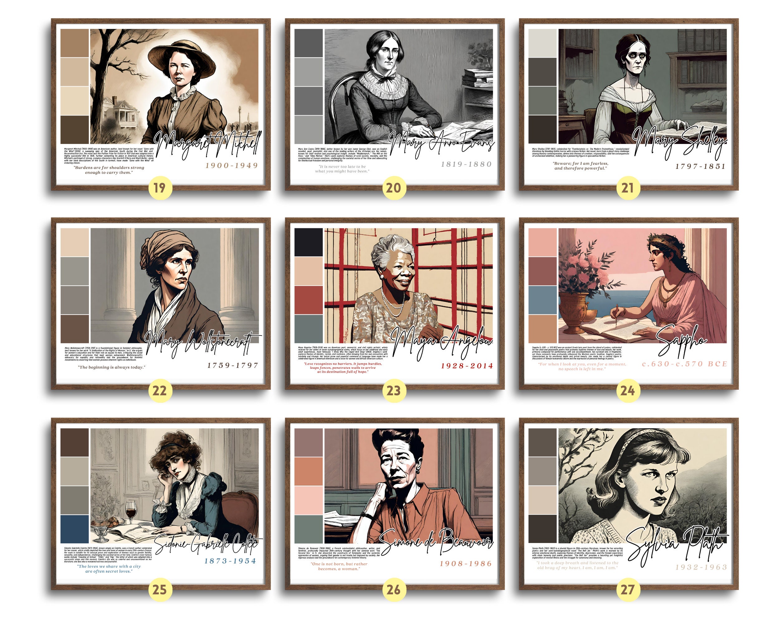 Women in Literature Posters Set of 30 Digital Download | Women’s ...