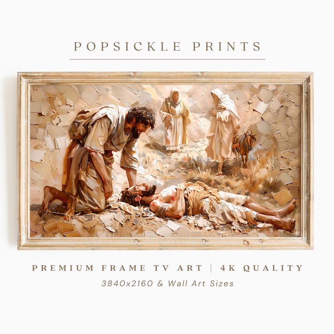 Good Samaritan Christian Frame TV Art | Jesus Wall Art, Parable ...