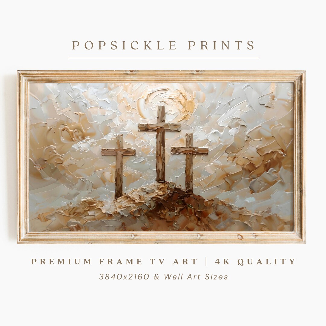 The Calvary Christian Frame TV Art | Jesus Wall Art, Crucifixion, Cross ...