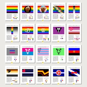 80 Pride Flags Posters, Pride Month Classroom Decor, LGBTQ History June ...