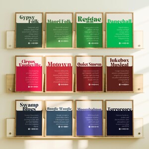 600 Music Genres Gallery Wall Art, Music Classroom Decor, Musical Genre ...