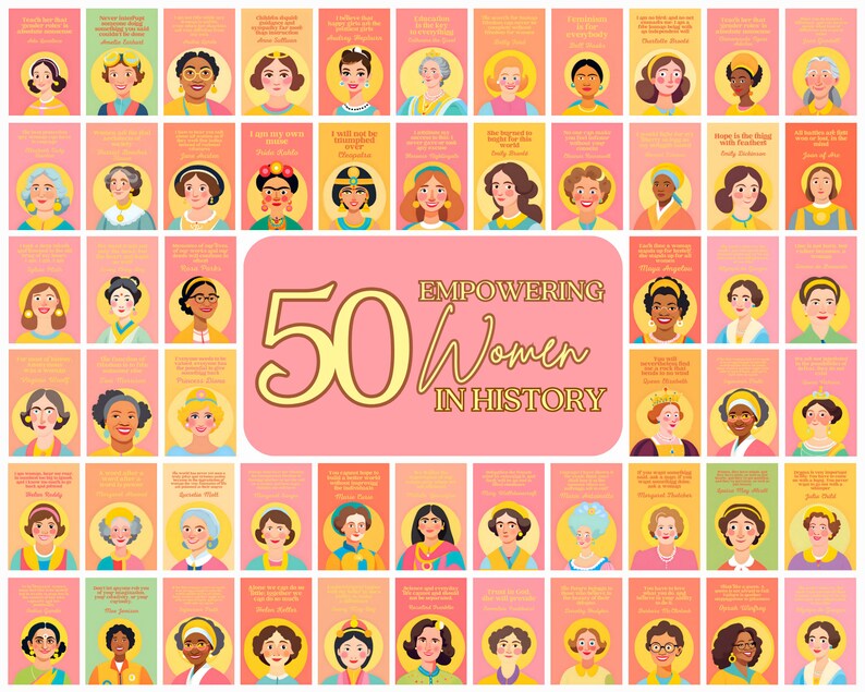 50 Women's History Month Wall Art Posters Iconic Changemakers Digital ...
