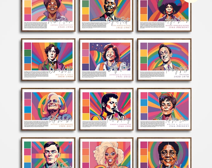 25 Pride Month Printable Posters, LGBT History Month Inclusive ...
