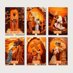 14 Stations of the Cross Printable Wall Art & Card for Lent Easter ...